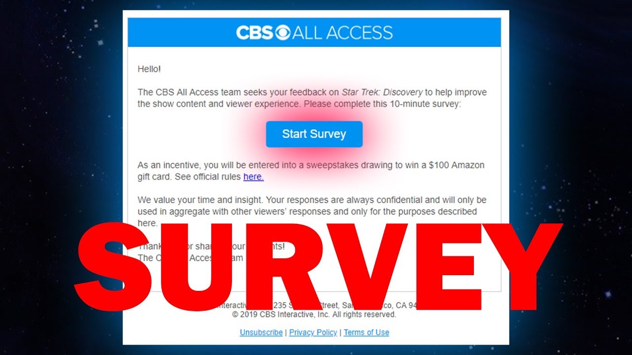 Star Trek: Discovery Survey | CBS Sends Out An All Accesss & Discovery ...