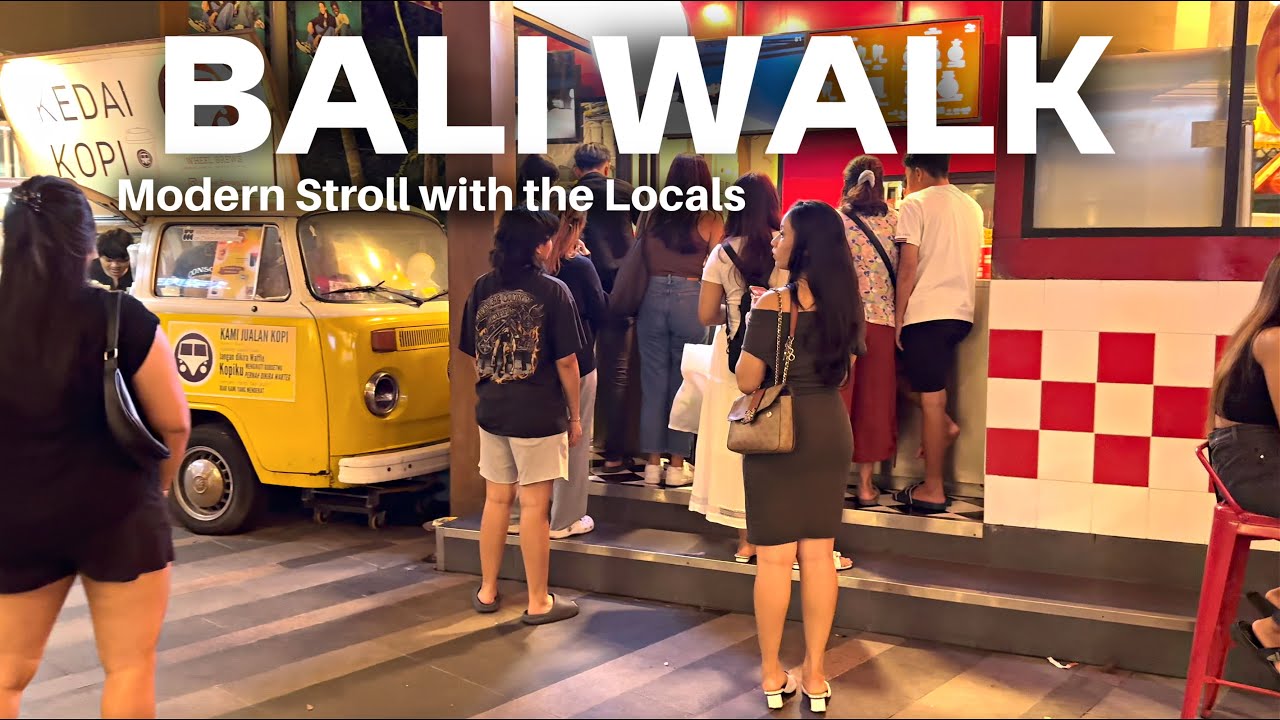 Modern Walk with Locals around Living World Bali Indonesia [4K HDR ...