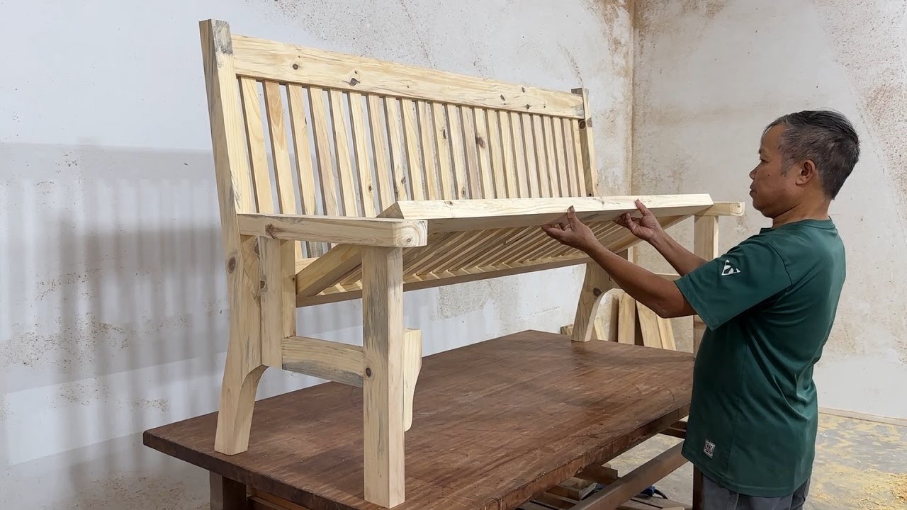 Smart Woodworking Projects // Space Saving Folding Bench Design For ...