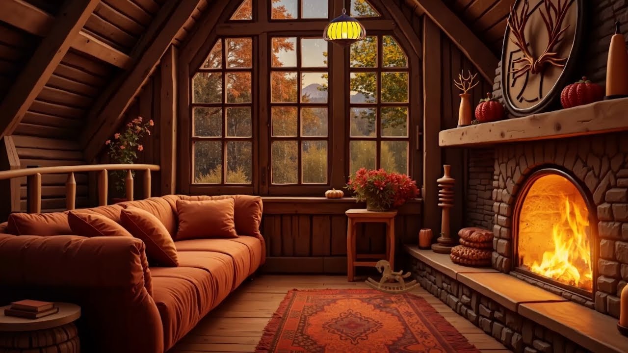 Beautiful September Autumn Nights Rain 🍂 Relaxing Jazz Piano and ...