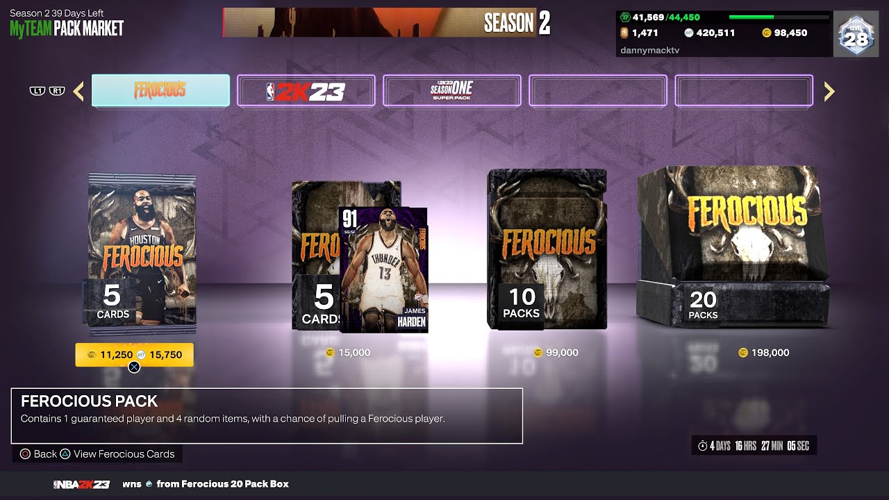NEW PACK OPENINGS INCLUDING A FEROCIOUS PACK!!! NBA 2K23 MYTEAM ...