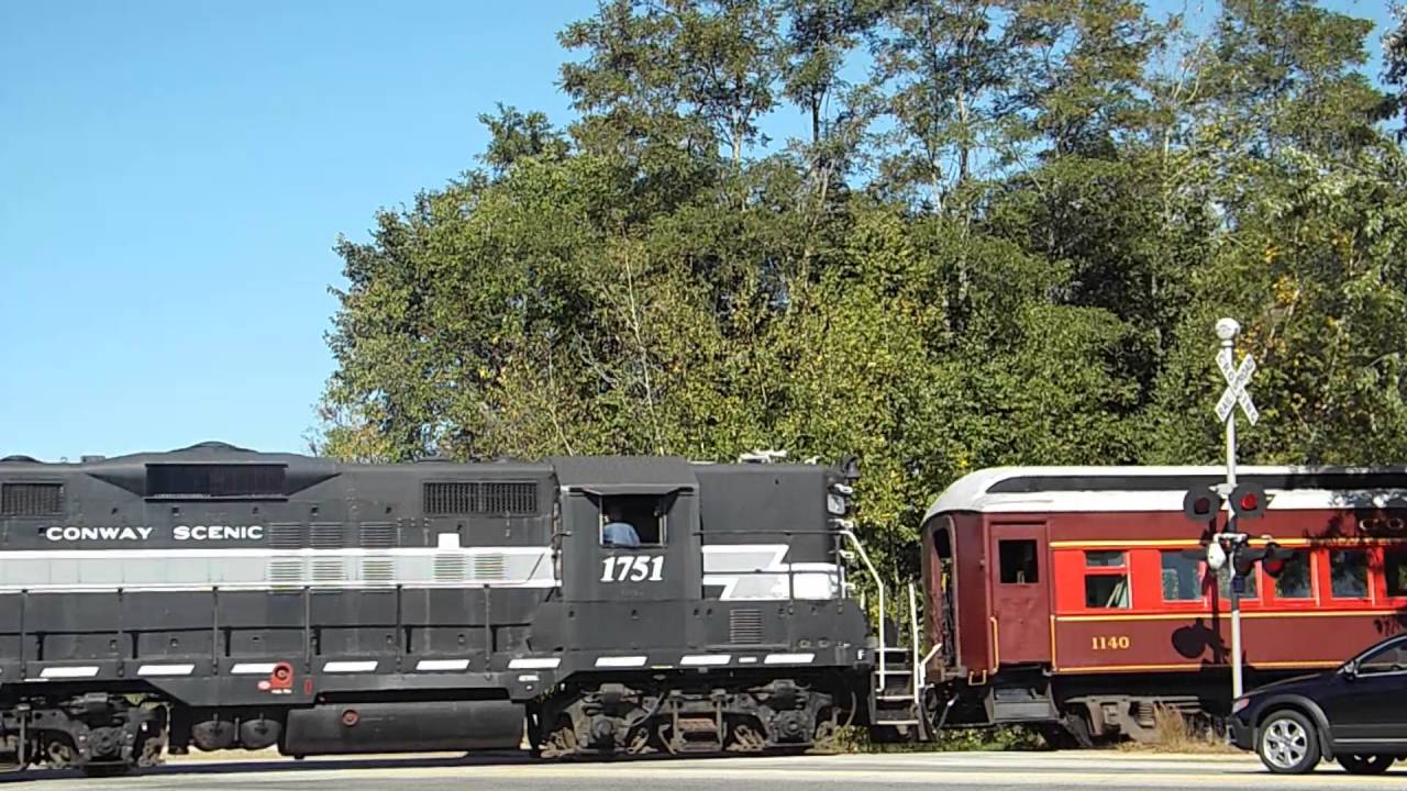 Conway Scenic Railway #1751 Leads the "Valley Train" - YouTube