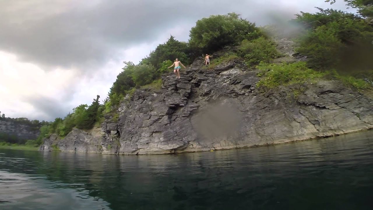 50 Foot Cliff Jump 1000 FPS - YouTube