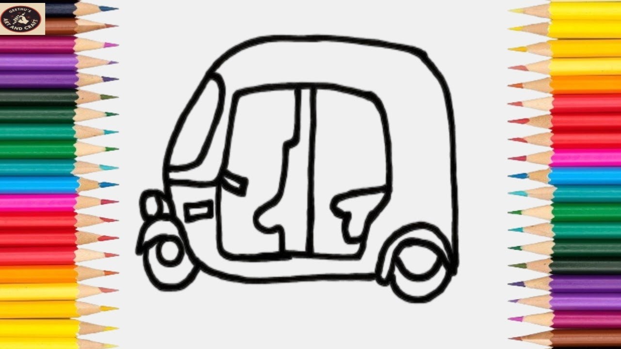 How To Draw Easy Auto||Auto Drawing Colouring Easy Step by step||#auto# ...