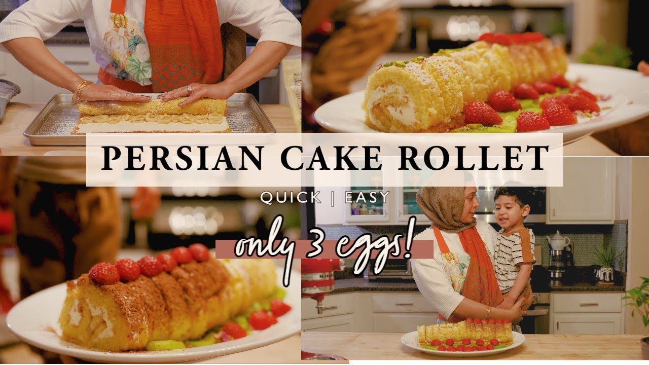 QUICK AND EASY IRANIAN ROLL CAKE: using only 3 eggs- no need to ...
