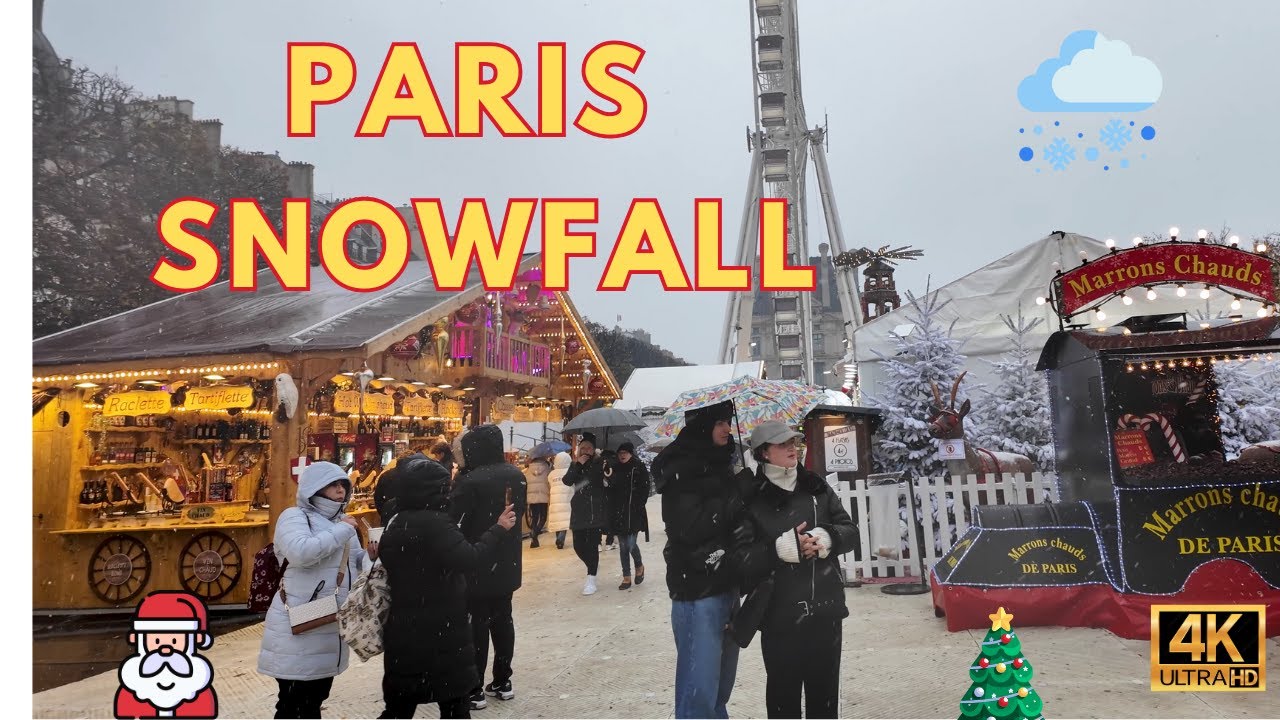 Paris,France 🇫🇷 Snowfall in Paris 2024 ️ 4K | Paris Sous La Neige ...