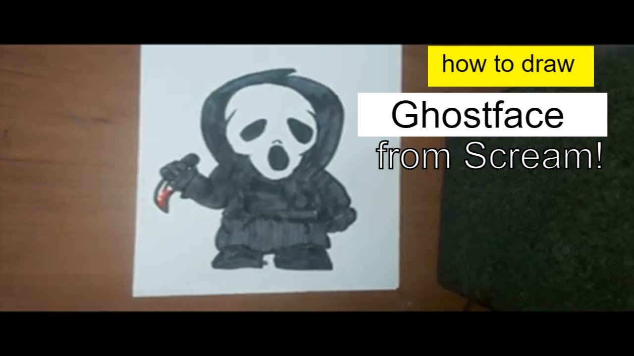 How to draw Ghostface from scream - YouTube