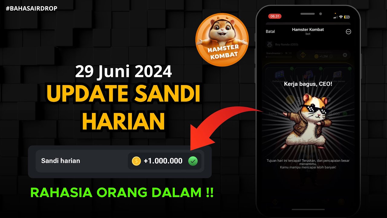 UPDATE SANDI HARIAN 29 JUNI 2024🚨 Klaim Sekarang‼️ - YouTube