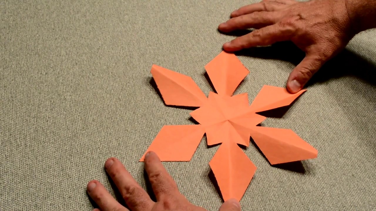 How to fold and cut a six-sided paper snowflake - YouTube