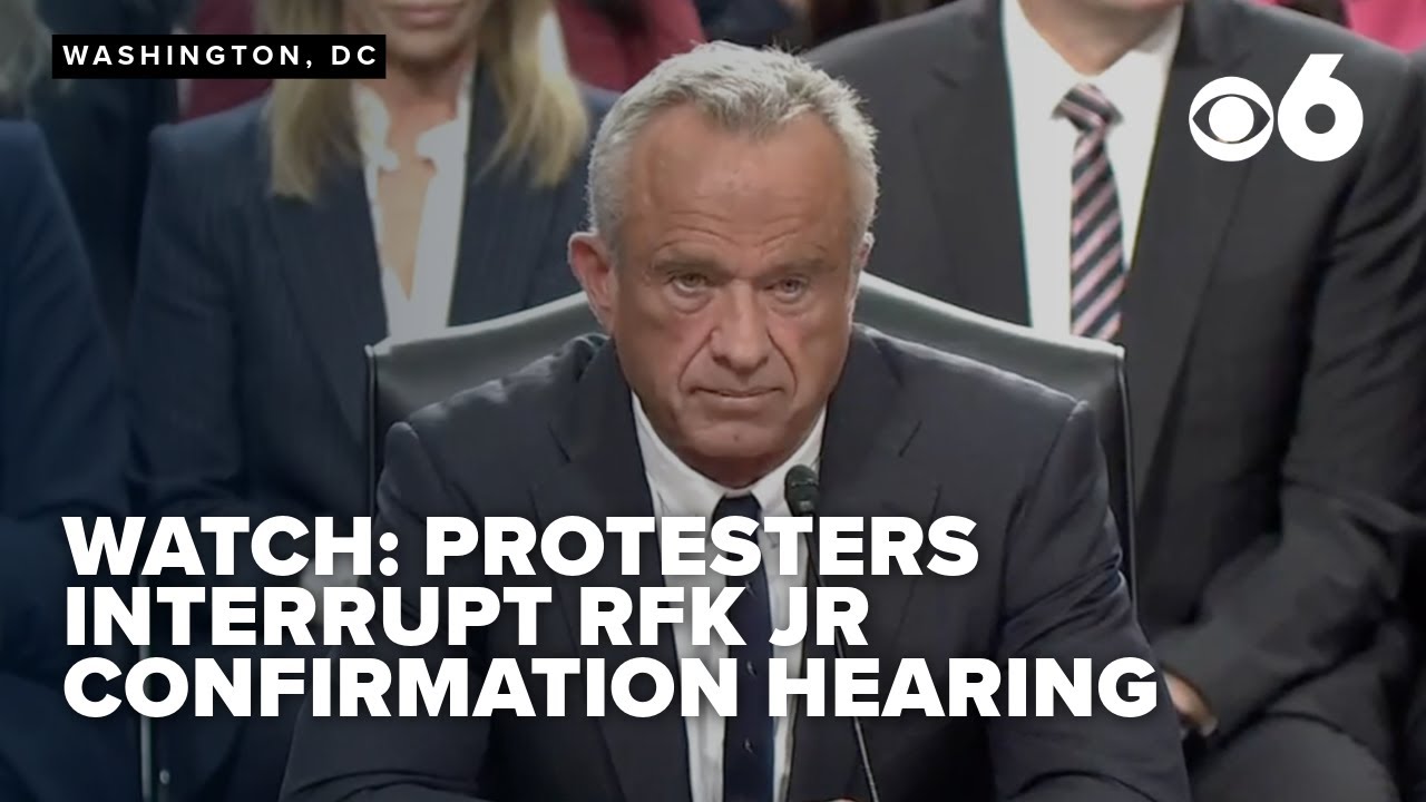 WATCH: Protesters interrupt RJK Jr.'s HHS confirmation hearing - YouTube