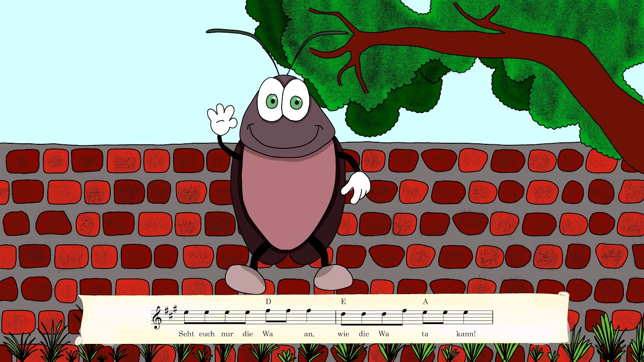 Kinderlieder - Auf der Mauer auf der Lauer - mit Untertitel - YouTube