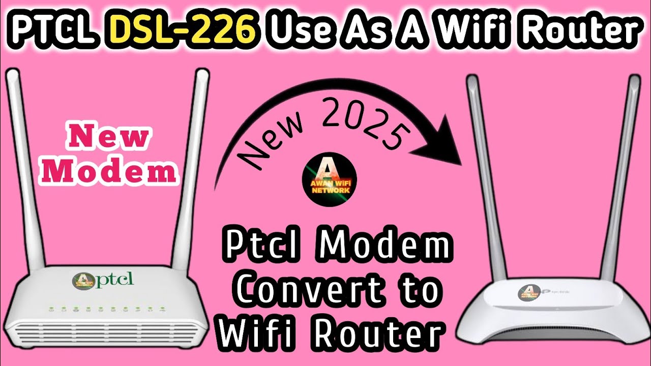 Ptcl Dsl226 Use As a Wifi Router | Ptcl Modem To Router | Ptcl dsl226 ...