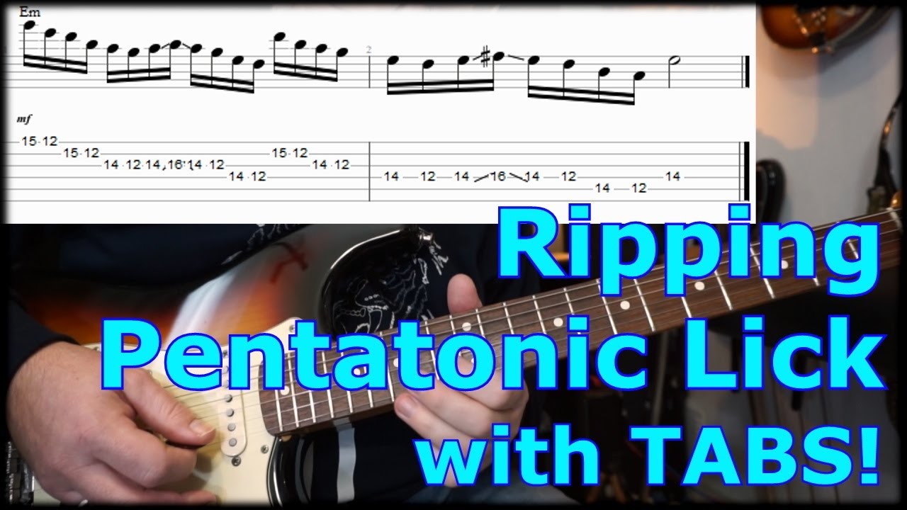 Ripping Pentatonic Guitar Lick with TABS - YouTube
