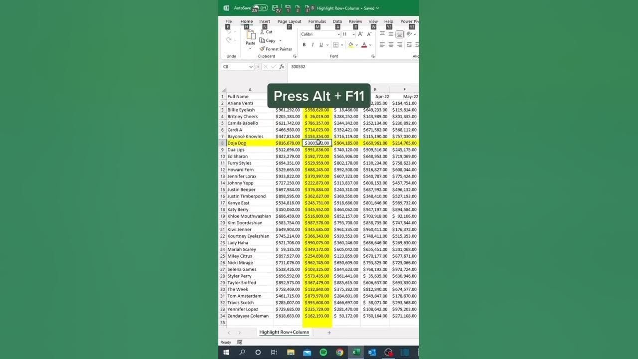 Highlight Active Cell In Microsoft Excel Excel For Beginners Excel highlight-active-cell-in-microsoft-excel-excel-for-beginners-excel