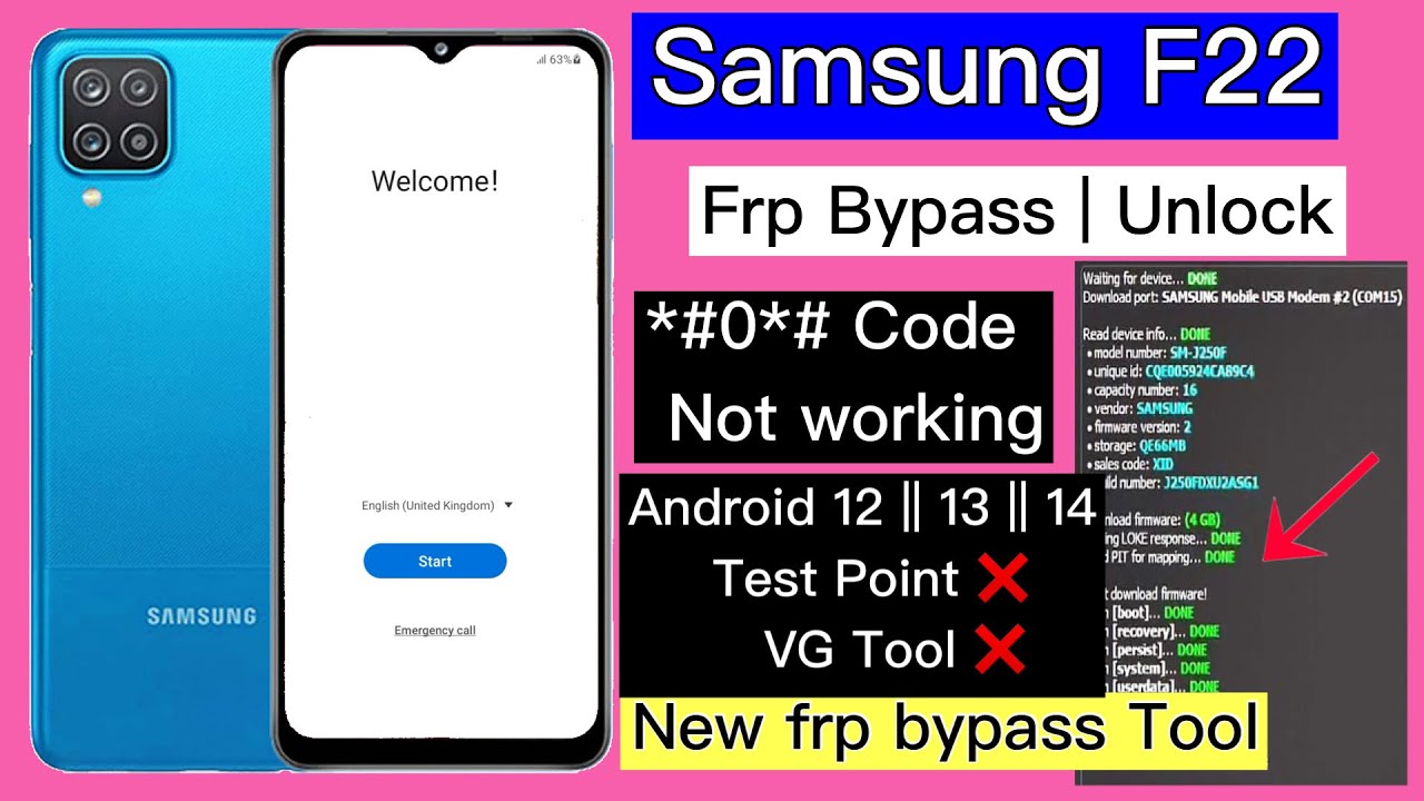 Samsung F22 Frp Bypass Code*#0*# Not working | Samsung f22 remove ...