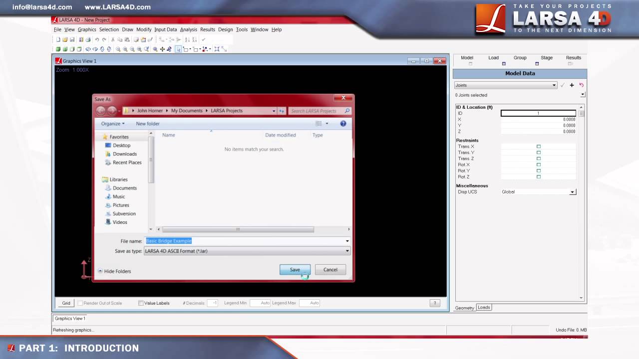 LARSA 4D Introductory Tutorial Part 1 - YouTube