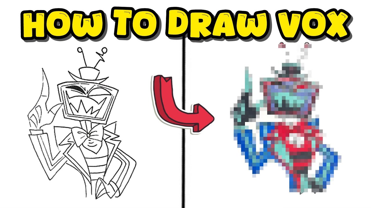 How to Draw Vox from Hazbin Hotel – Easy & Detailed Cartoon Drawing ...