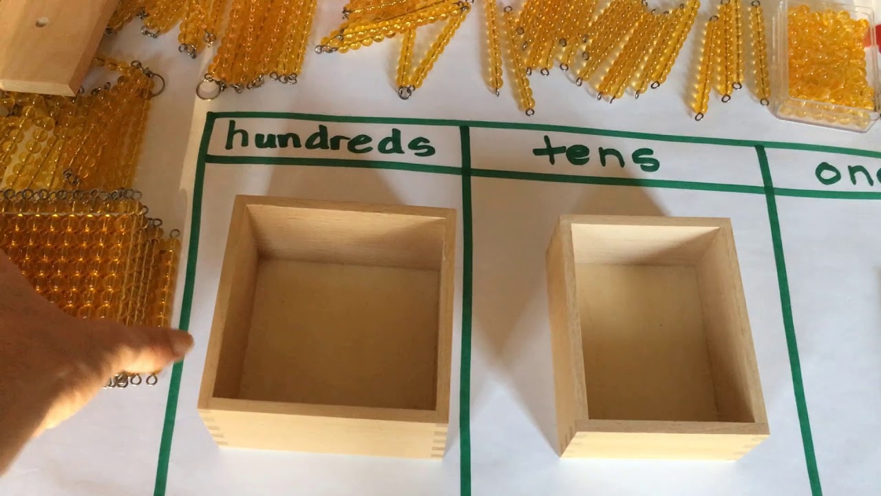 Place Value with Golden Beads and Base Ten Blocks - YouTube