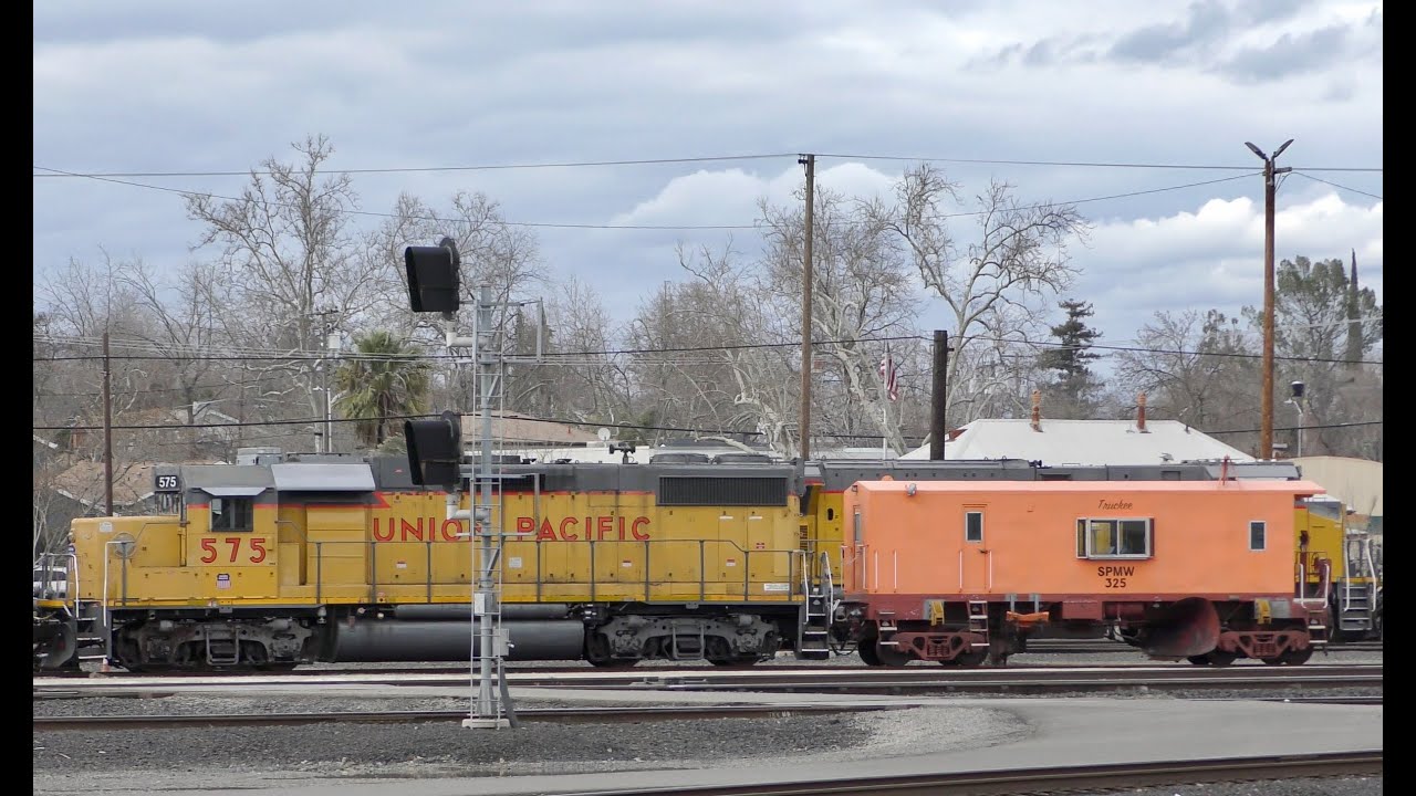 UNION PACIFIC flanger equipment 'Colfax' andf 'Truckee' seen from ...
