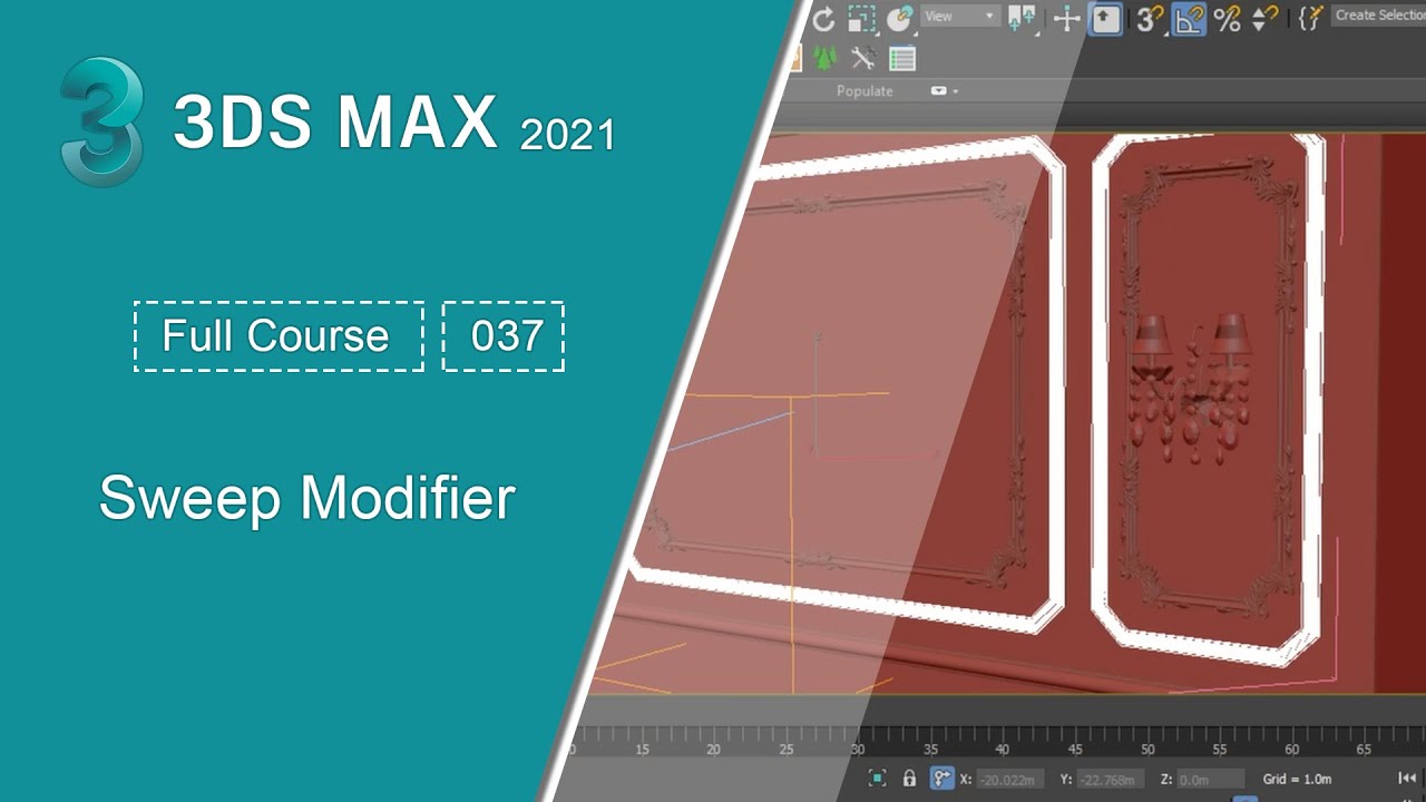 037 - عمل الكرانيش والبانوهات | دورة الماكس - Sweep Modifier | 3ds Max ...