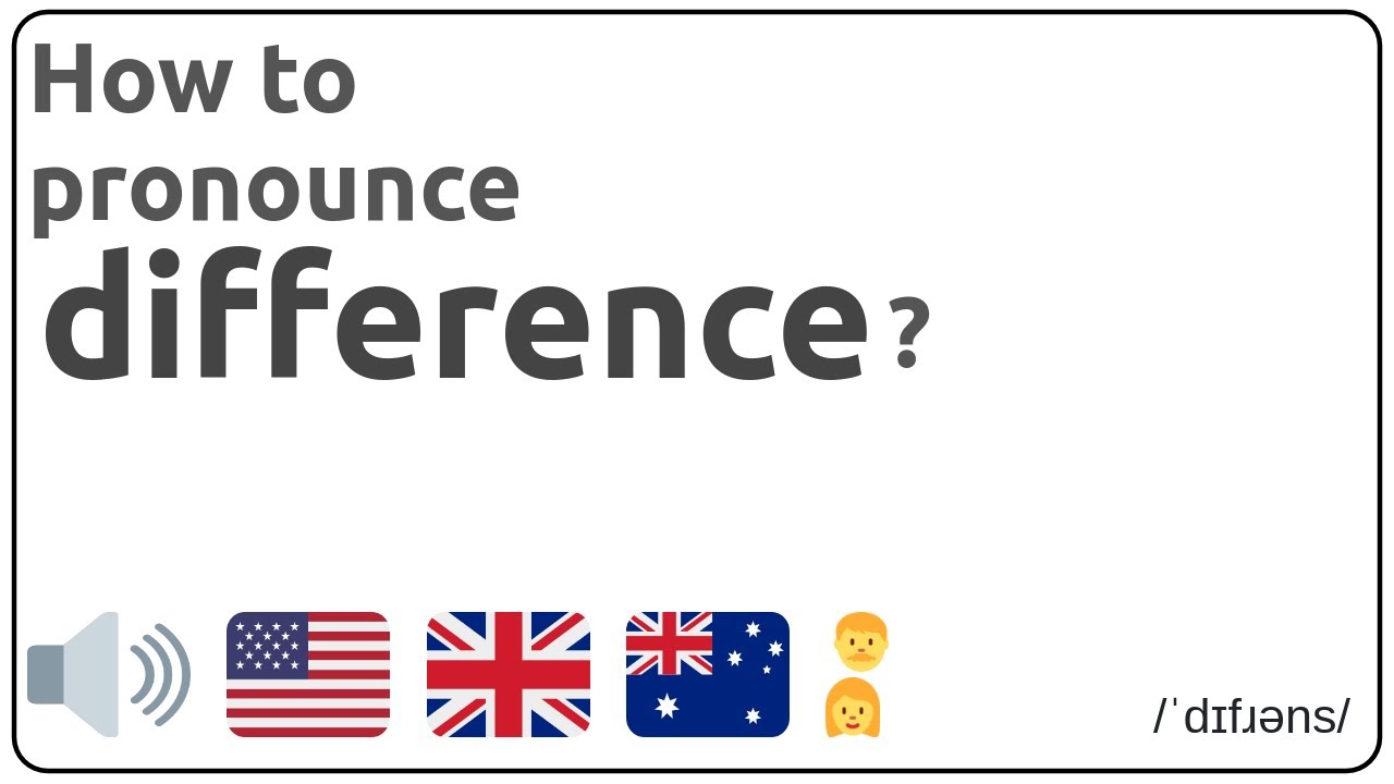 How to pronounce difference in english? - YouTube