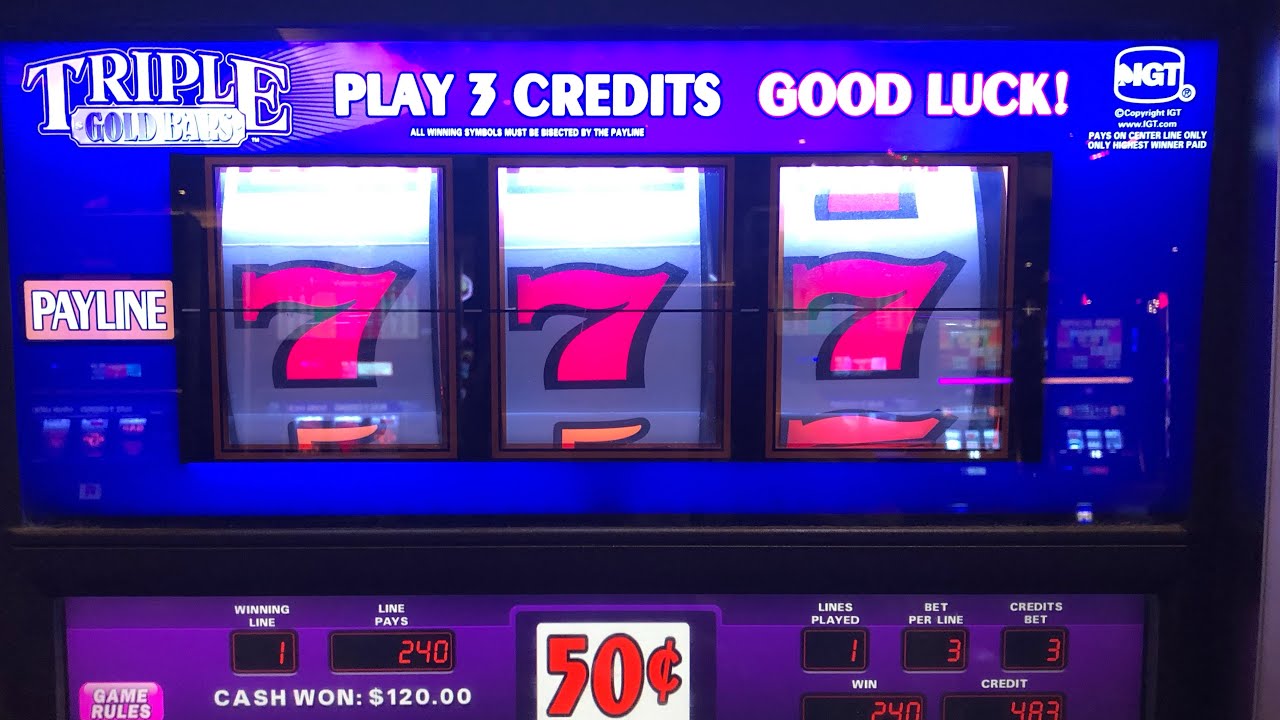 TRIPLE GOLD BARS .50 CENT SLOT PLAY @ LIVE CASINO 🎰😊 - YouTube