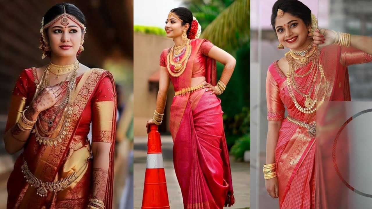 Kerala Wedding Saree Collection and Makeover #Latest Ornaments ...
