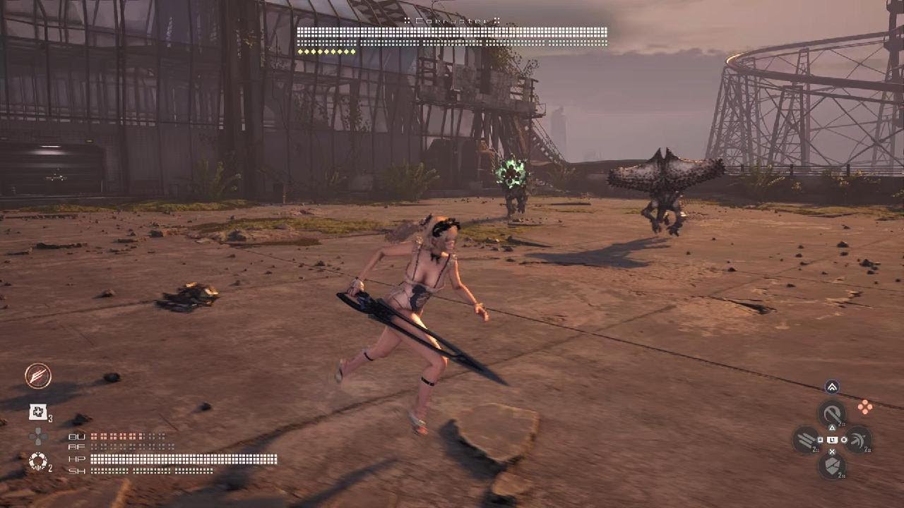 Stellar Blade , first attempt at Corrupter and Dozer boss , blind ...