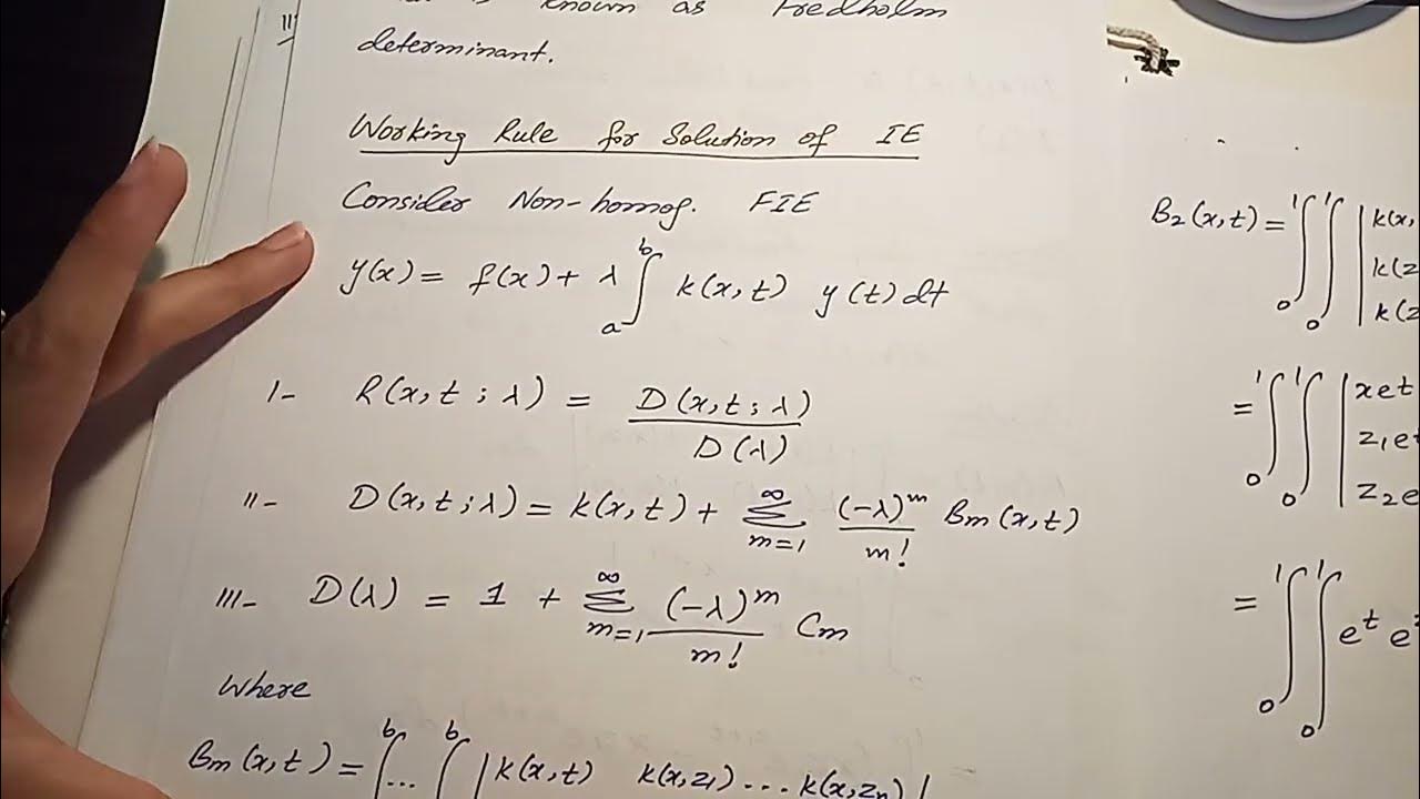 Find Resolvent Kernel Using Fredholm Determinant | Clasical Fredholm Theory | Chapter 6 ...