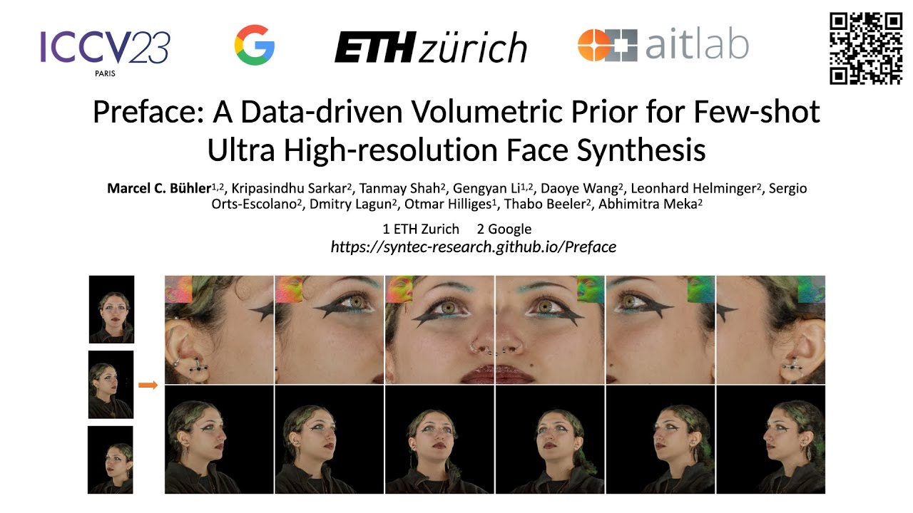 Preface: A Data-driven Volumetric Priorfor Few-shot Ultra High-resolution Face Synthesis | ICCV ...