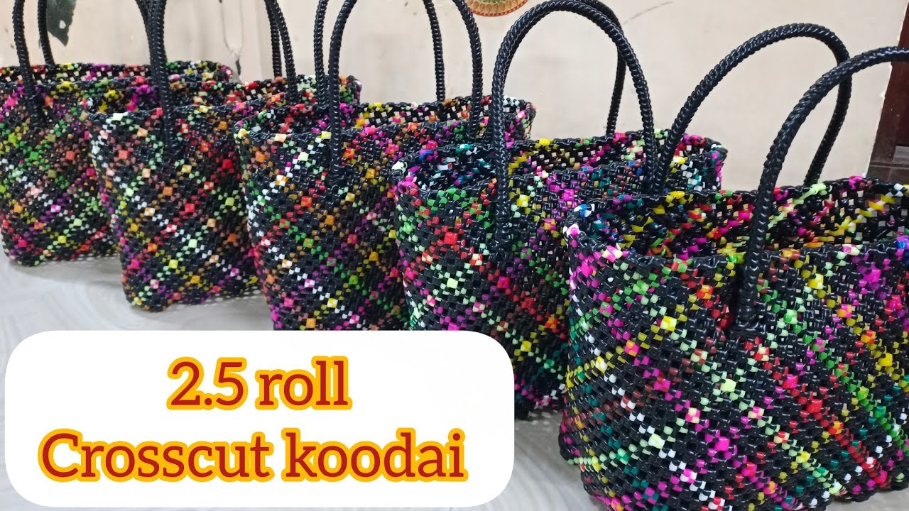 2.5 roll normal base height Crosscut koodai ll multicolour basket - YouTube