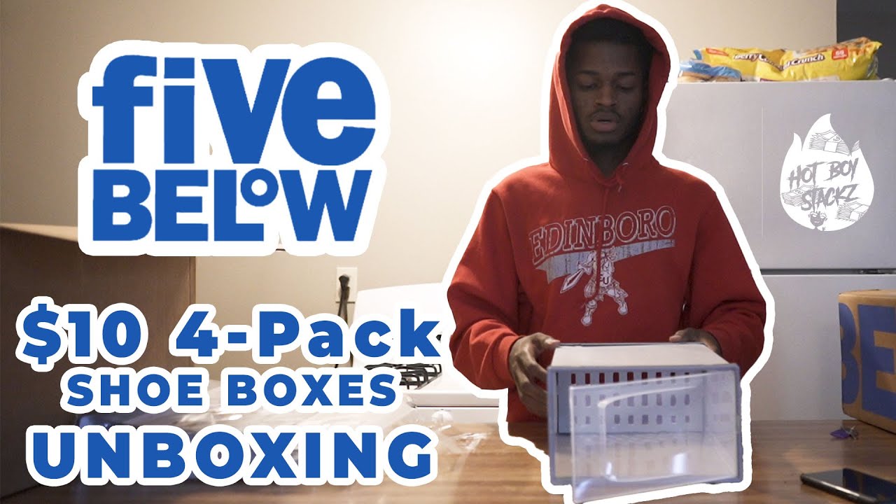 $10 4-Pack Shoe Boxes from Five Below Unboxing | HB INA MARO - YouTube