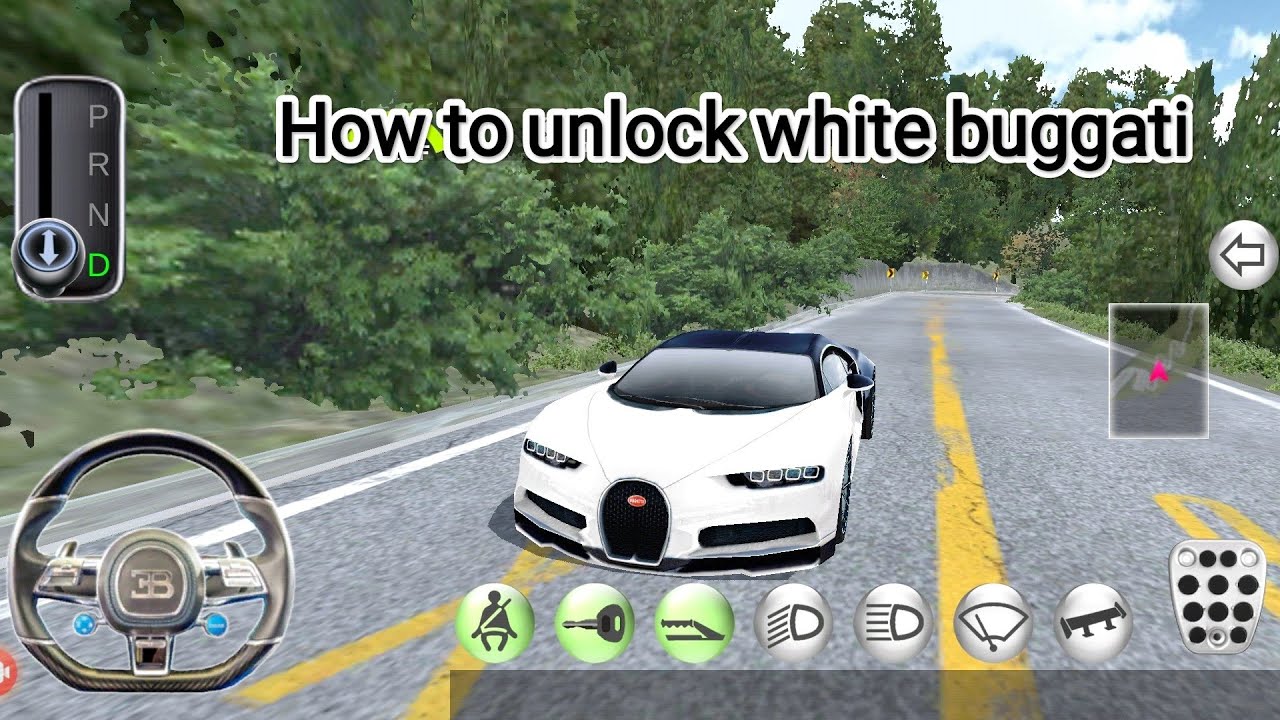 How to unlock white buggati chiron car in 3d driving class - YouTube