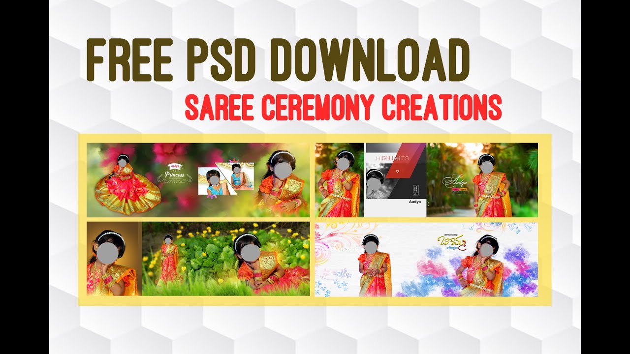 Saree Ceremony Creations Album || Puberty ceremony album design psd || Chiru Editing - YouTube