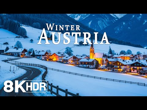 AUSTRIA IN WINTER 8K ❄️ Snowy Alps, Hallstatt Charm & the Peaceful Magic of the Austrian Mountains