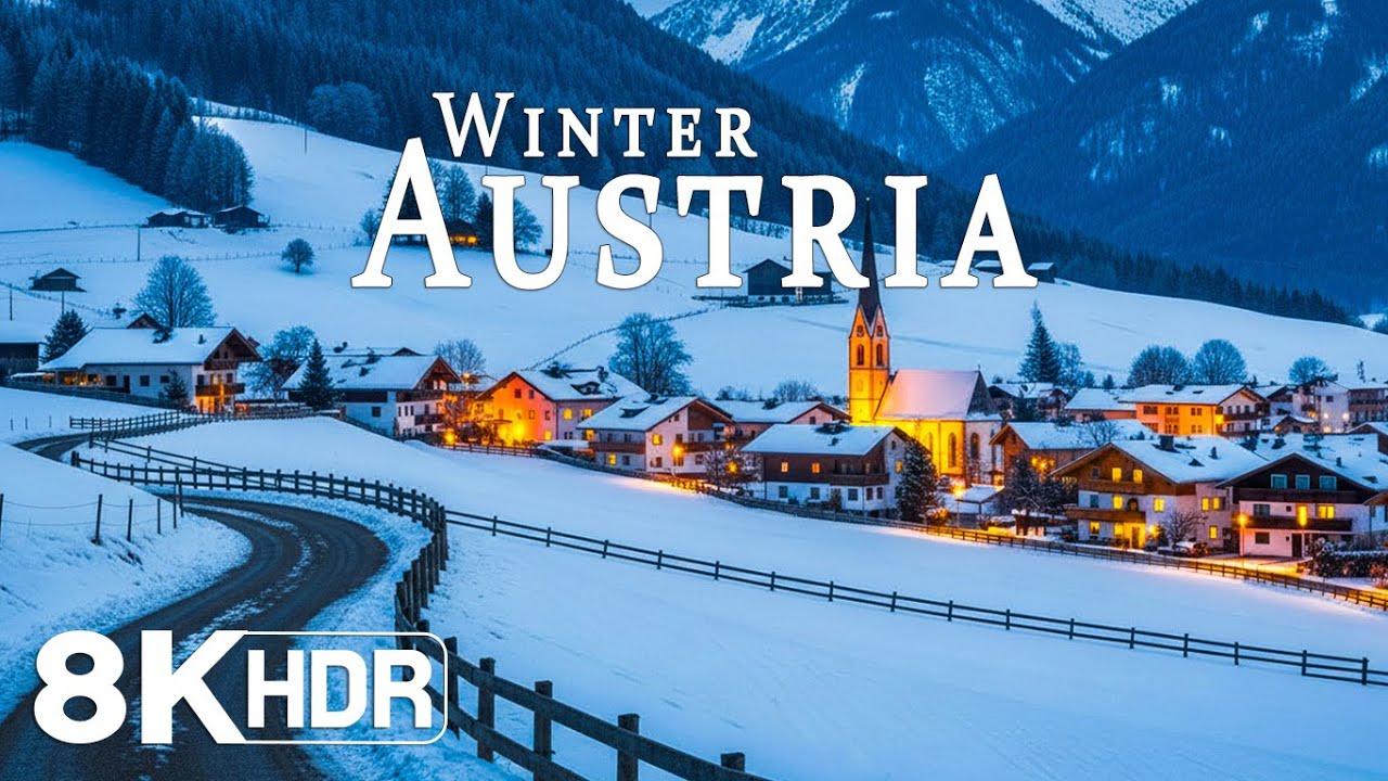 AUSTRIA IN WINTER 8K ️ Snowy Alps, Hallstatt Charm & the Peaceful Magic ...