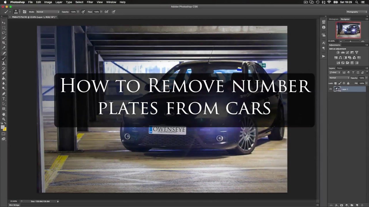 How to remove a reg plate in photoshop - YouTube