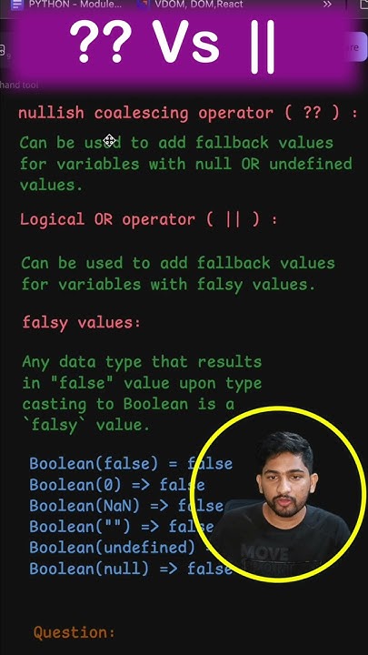 Null Coalescing Operator (??) Vs Logical OR Operator ( || ) In JavaScript In Telugu 🔥 🔥 - YouTube