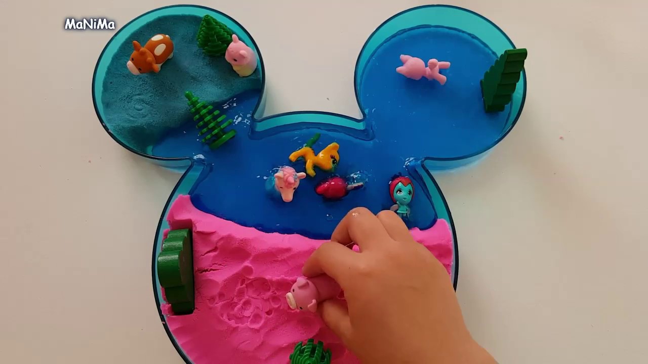 DIY How To Make 'Mickey Mouse Kinetic Sand Slime Beach'Bubbles - YouTube