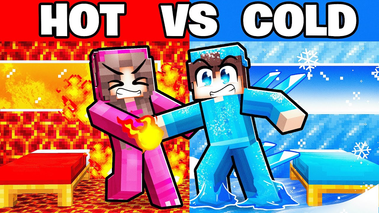HOT vs COLD House Build Battle in Minecraft! - YouTube