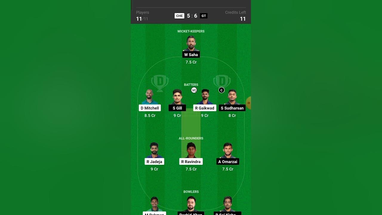Csk vs Gt Dream 11 Team For Today Match #cricket #CSKvsGT #IPL - YouTube