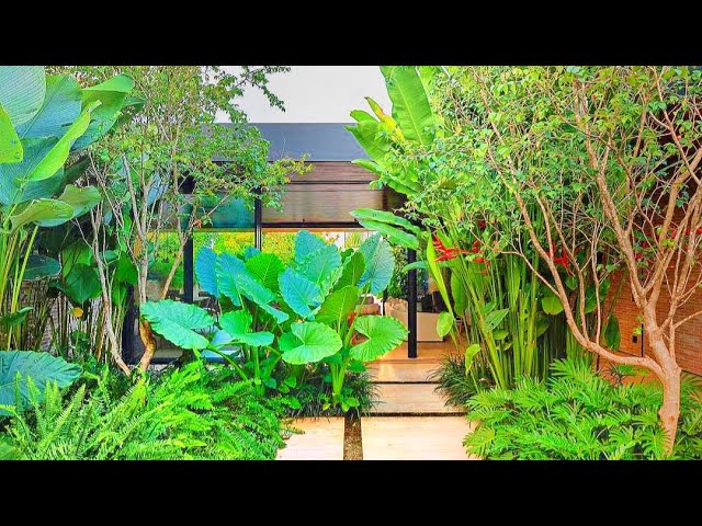 Flower Tropical Terraced Gardens An Inviting Wooden Terrace With A