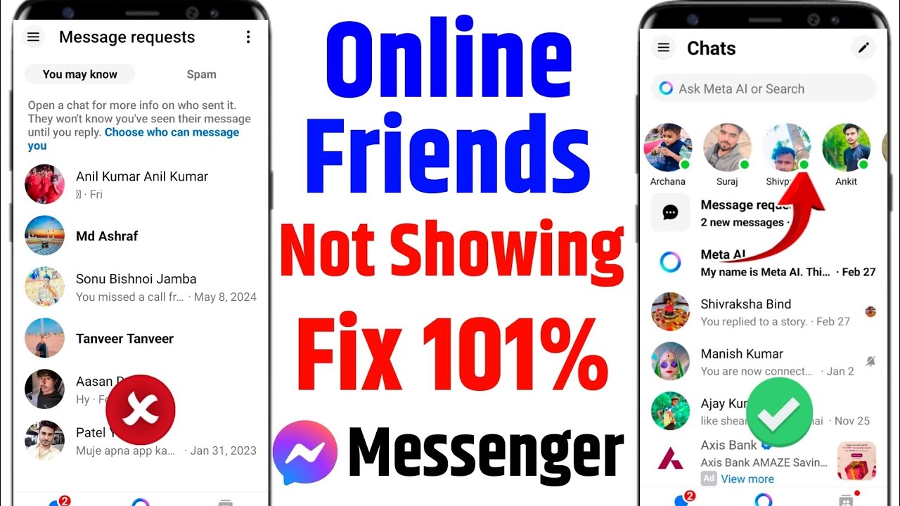 messenger app active friends not showing | online friend not showing in ...