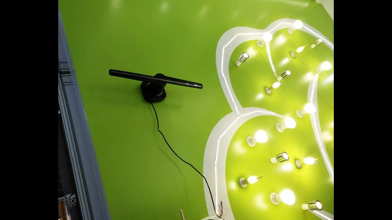 Front projected holographic display machine - YouTube