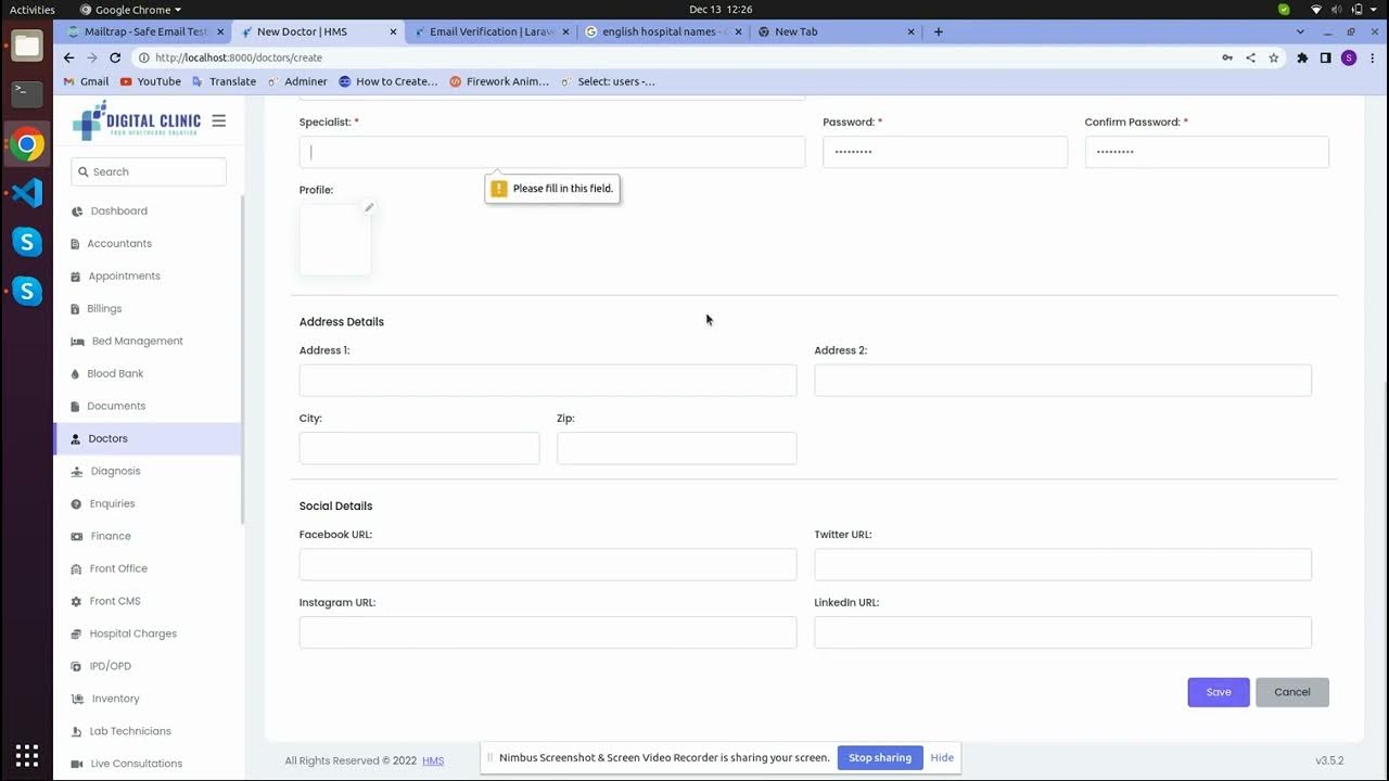 SaaS Based Hospital Management System with Admin Panel Dashboard | HMS ...
