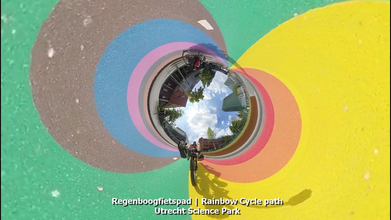 Rainbow cycle path | Regenboogfietspad, Utrecht Science Park - YouTube