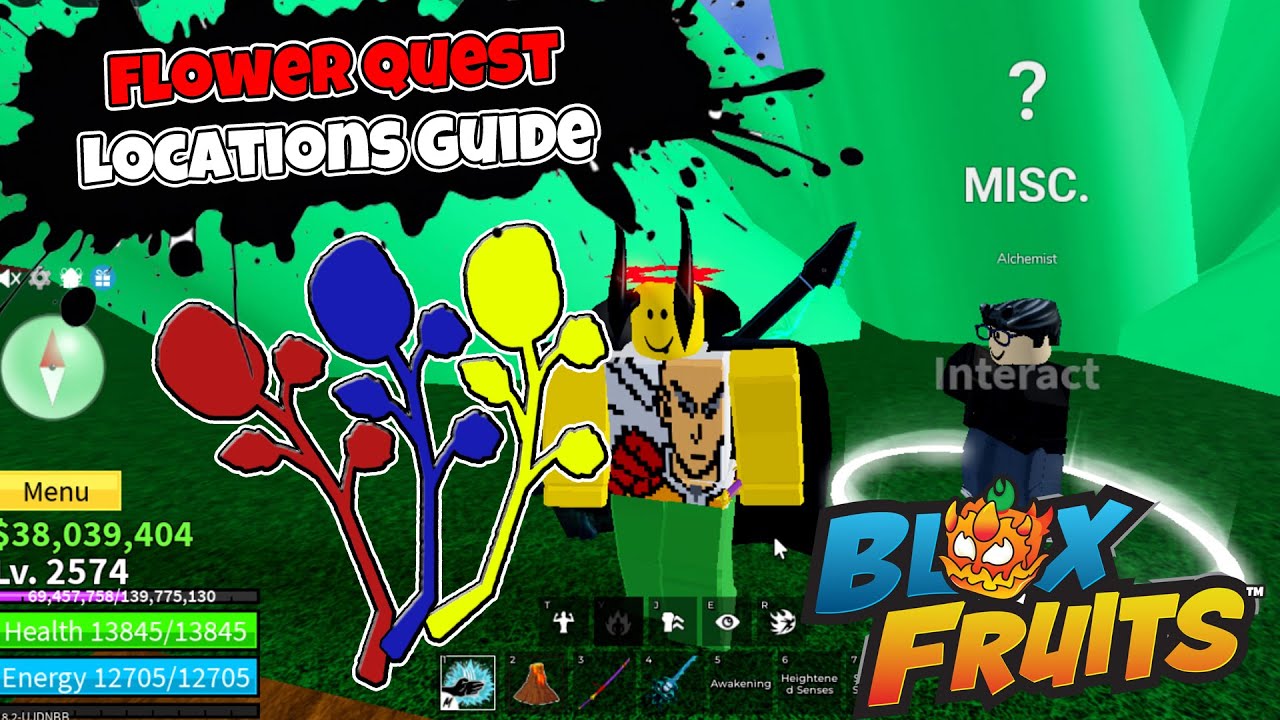 Race V2 Flower Quest Locations Guide - Blox Fruits 2025 - YouTube