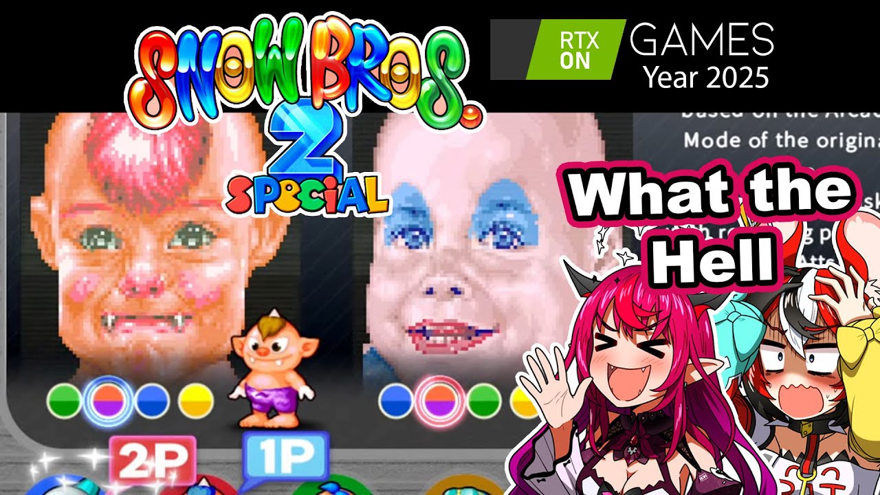Bae and IRyS witness the RTX ON Snow Bros. 2025 vs 1990 | 『Hololive ...