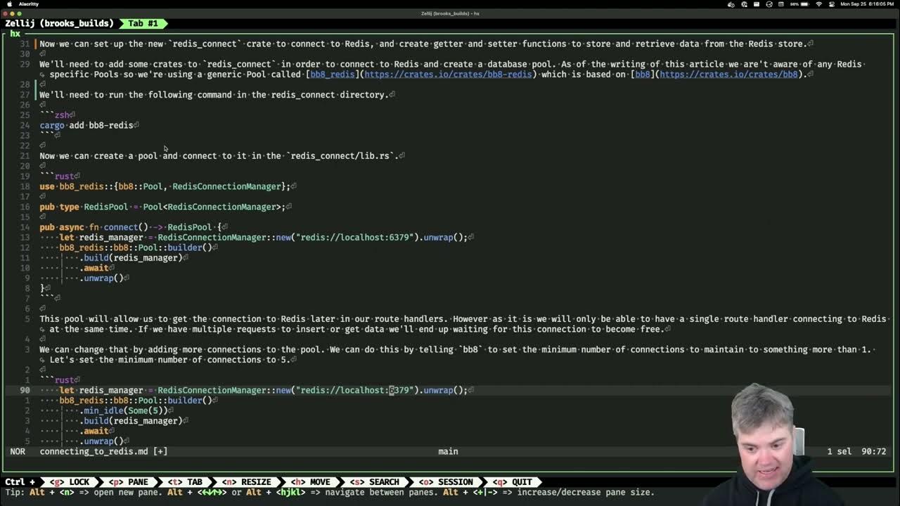 Stream archive: Reviewing Redis in Axum article and recording a video (2023-09-25 evening) - YouTube