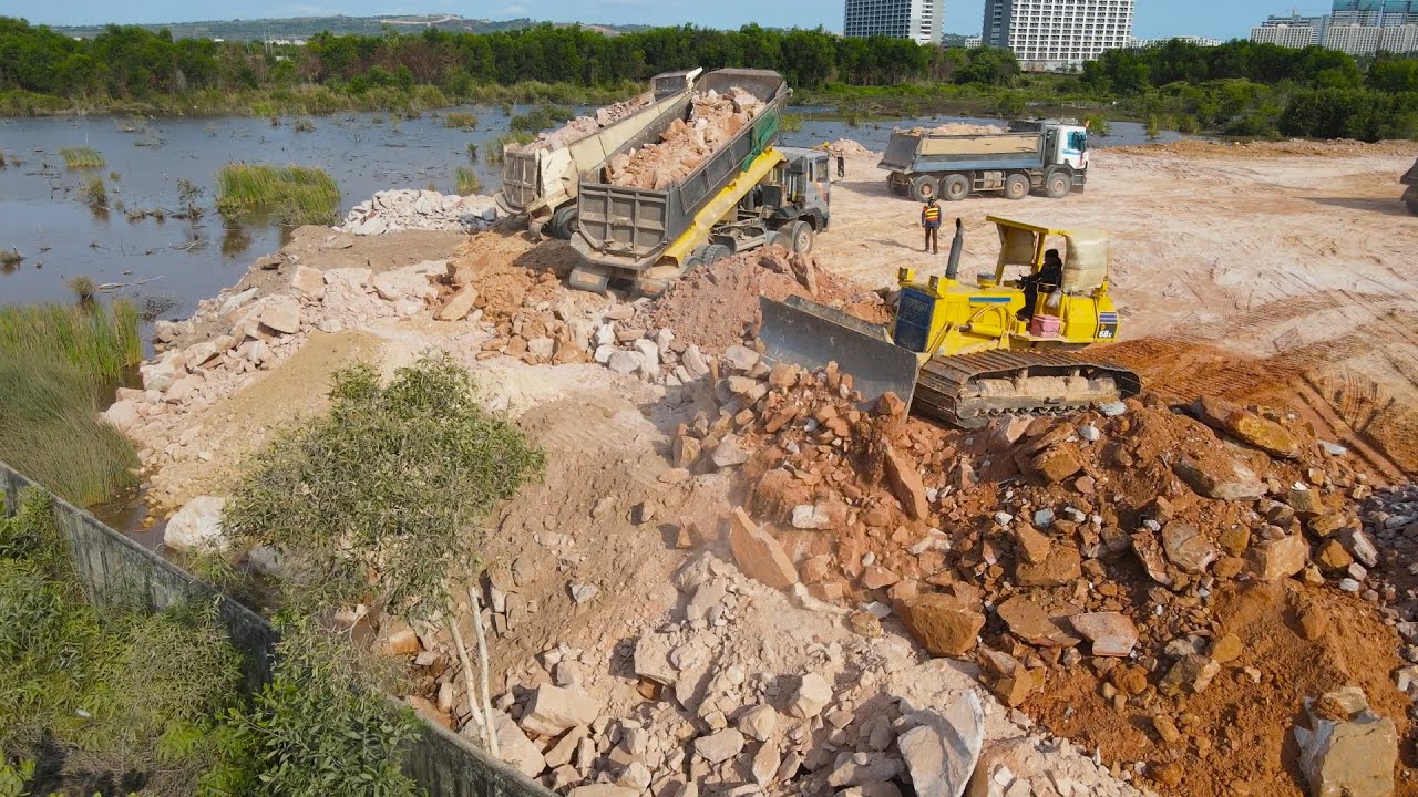 Excellent!Technique Landfill Reclamation by Senior operator Bulldozer ...